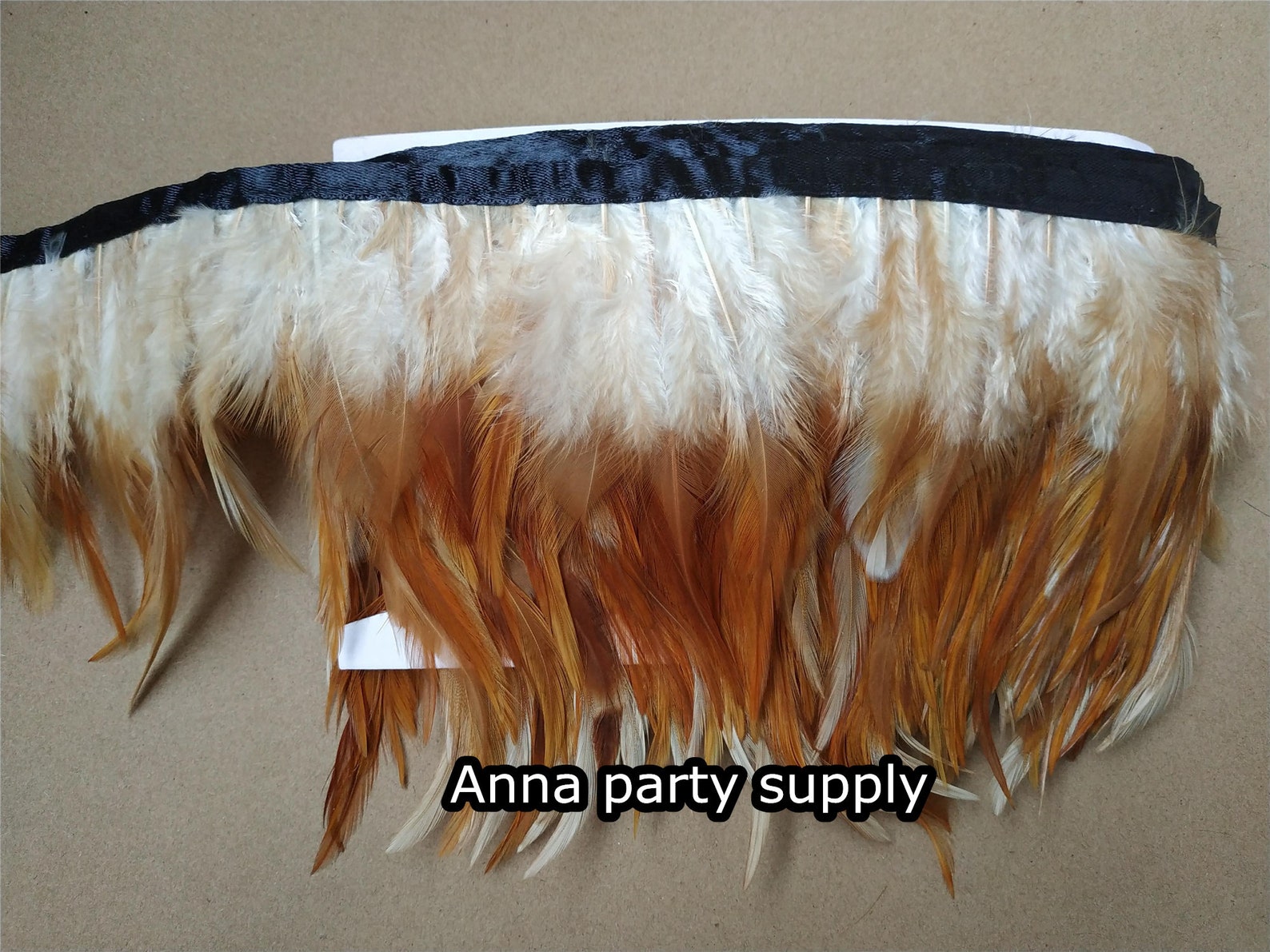 Natural color rooster hackle feather fringe trim 10 yards of | Etsy