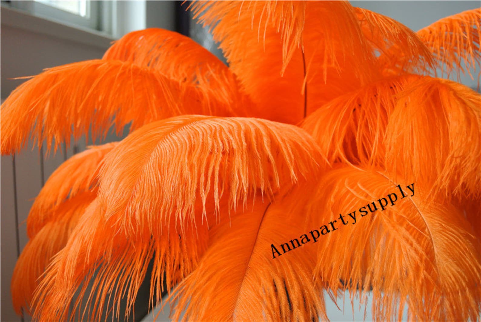 100 Pcs Orange Ostrich Feather Plume for Wedding Party Supply Decor ...