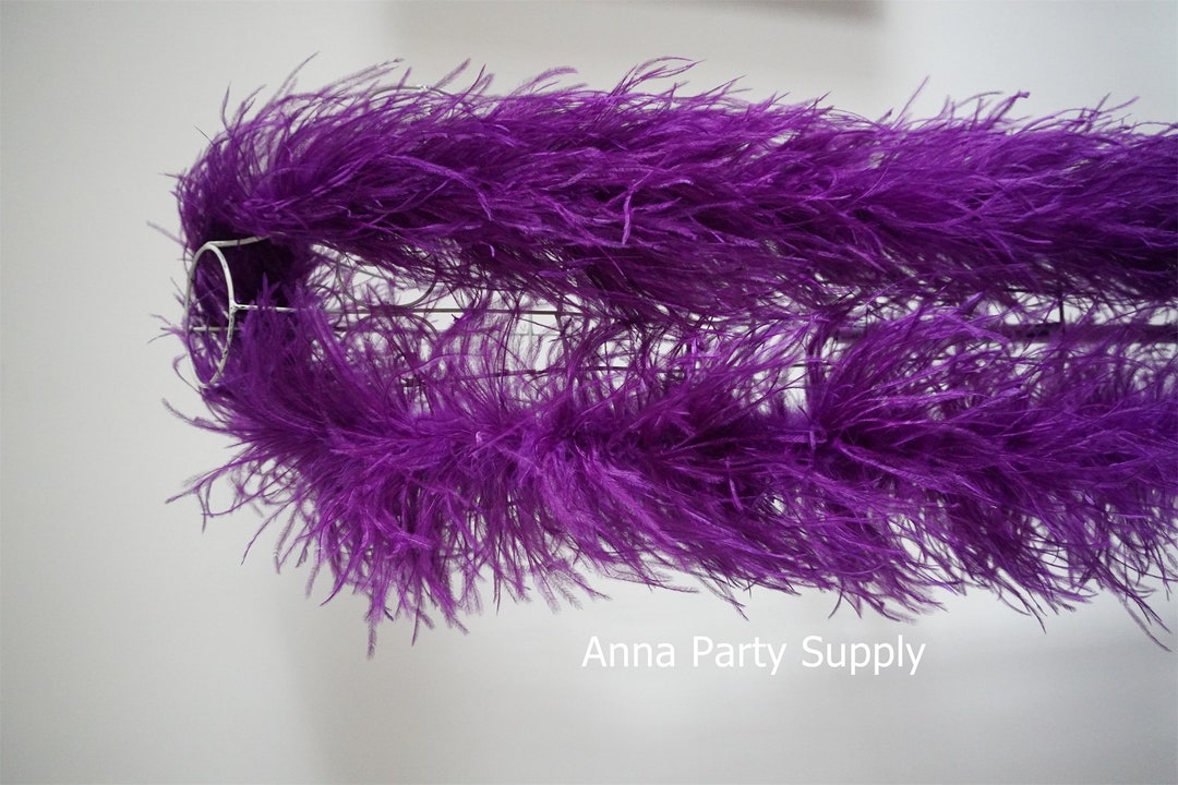 8 Ply Purple Ostrich Feather Boa 22 Colors for Party Supply Decor ...