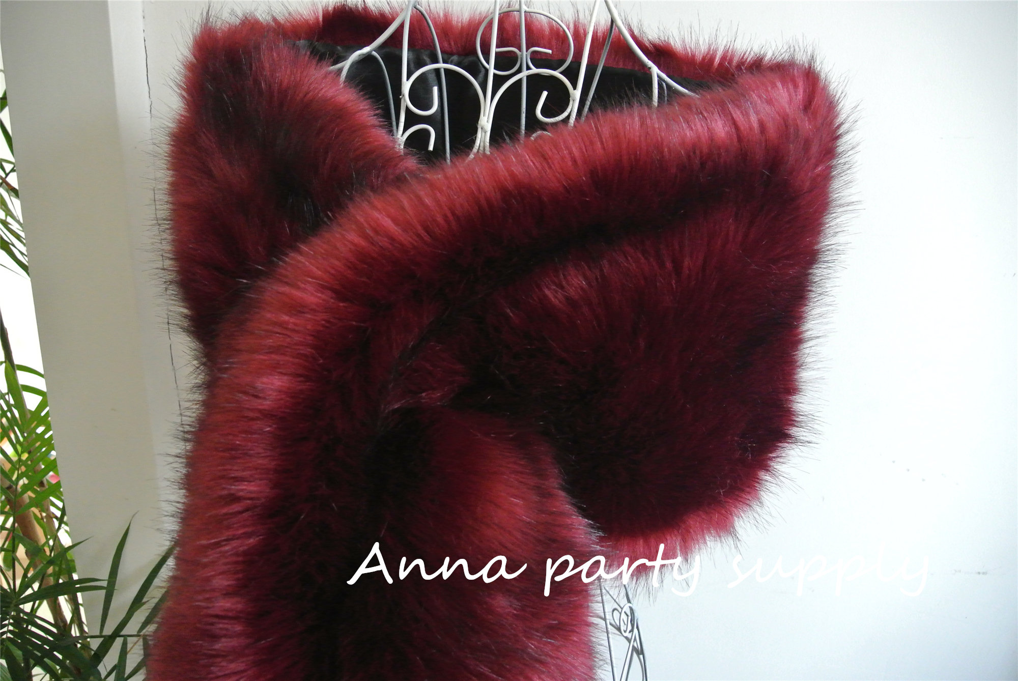 Burgundy Wine Red Faux Fur Bridal Wrap Shrug Wedding Faux Fur Cape ...
