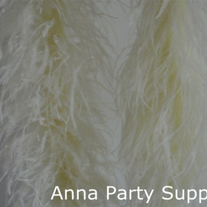 Ivory Cream Ostrich Feather Boa 5 Ply Thickness for Party Supply Decor ...
