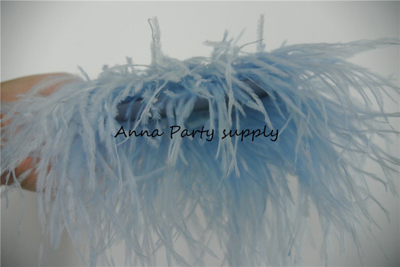 Light Blue Ostrich Feather Fringe Trim for Sewing Dress Party Supply ...