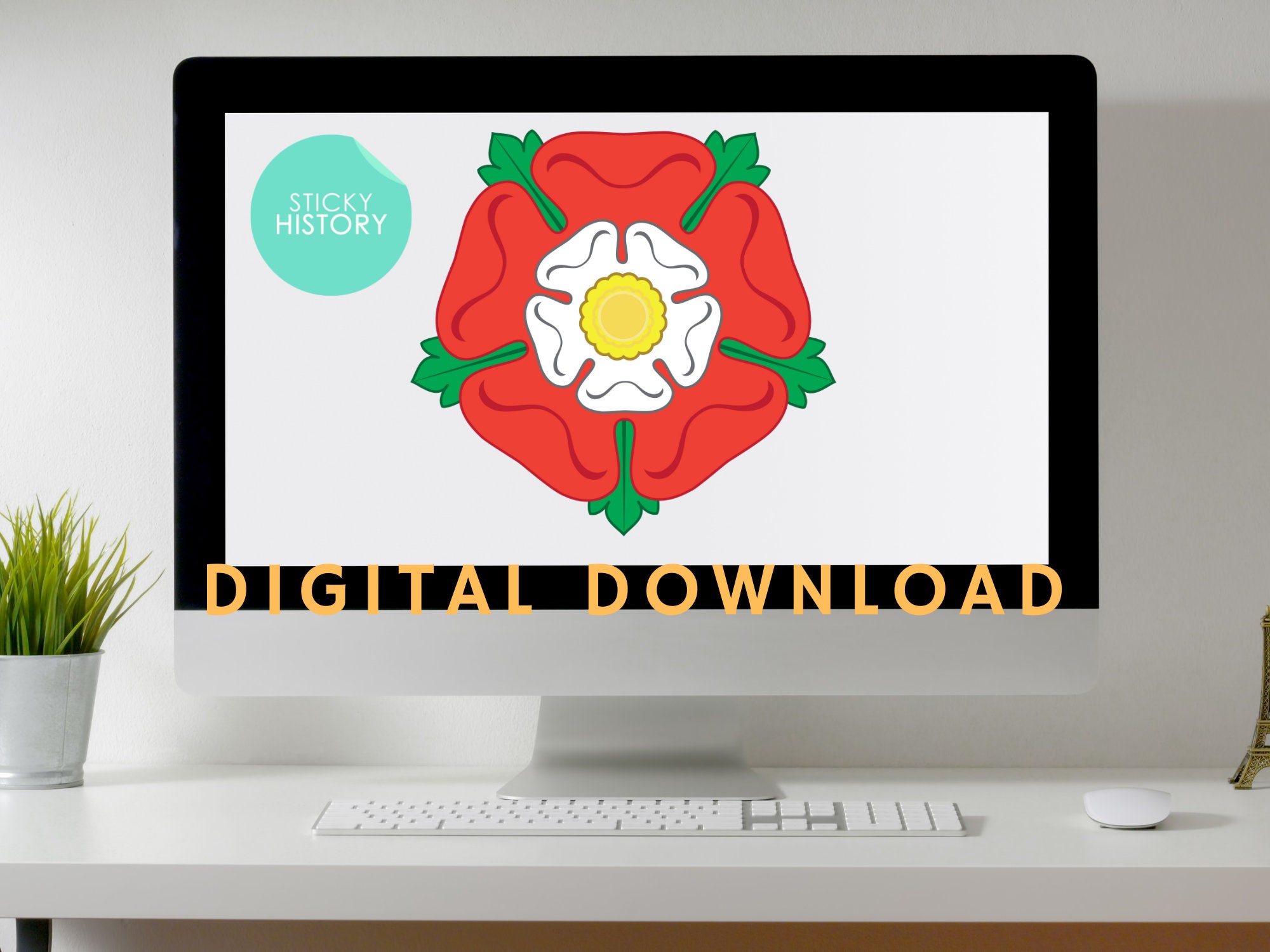 Tudor Rose Design Bundle PNG and JPEG Files Digital Download Clip Art ...