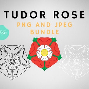 Tudor Rose Design Bundle - PNG and JPEG Files - Digital Download - Clip ...