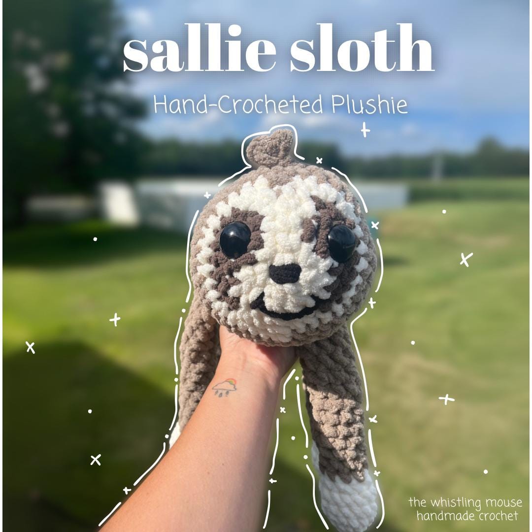 Hand-crocheted Sallie the Sloth - Etsy