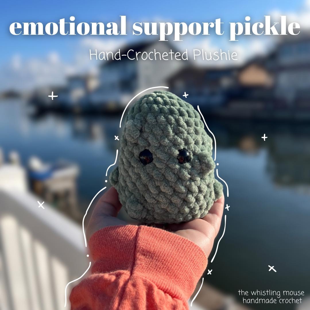 Hand-crocheted Squishy Emotional Support Pickles - Etsy