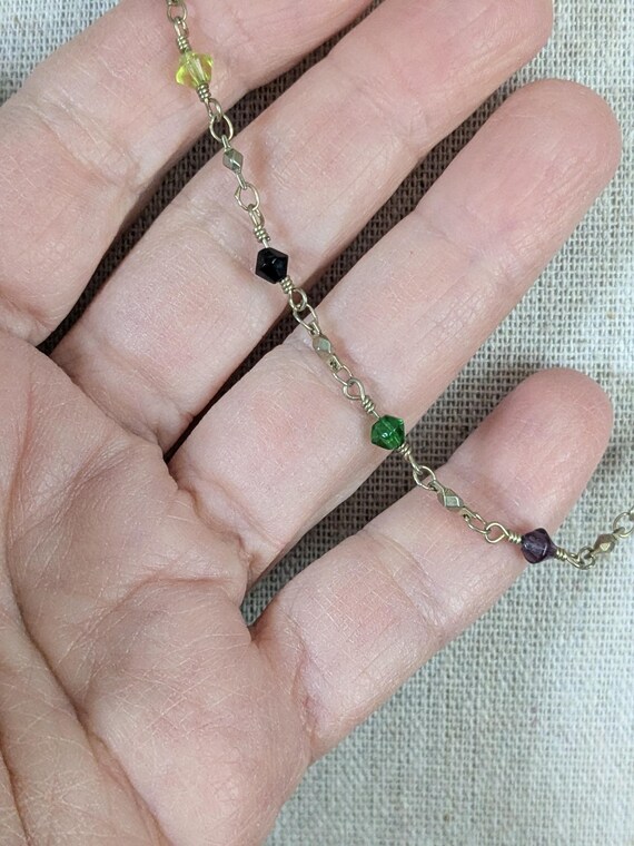 Vintage 24k Gold Bonded Glass Stations Multicolor Nec… - Gem