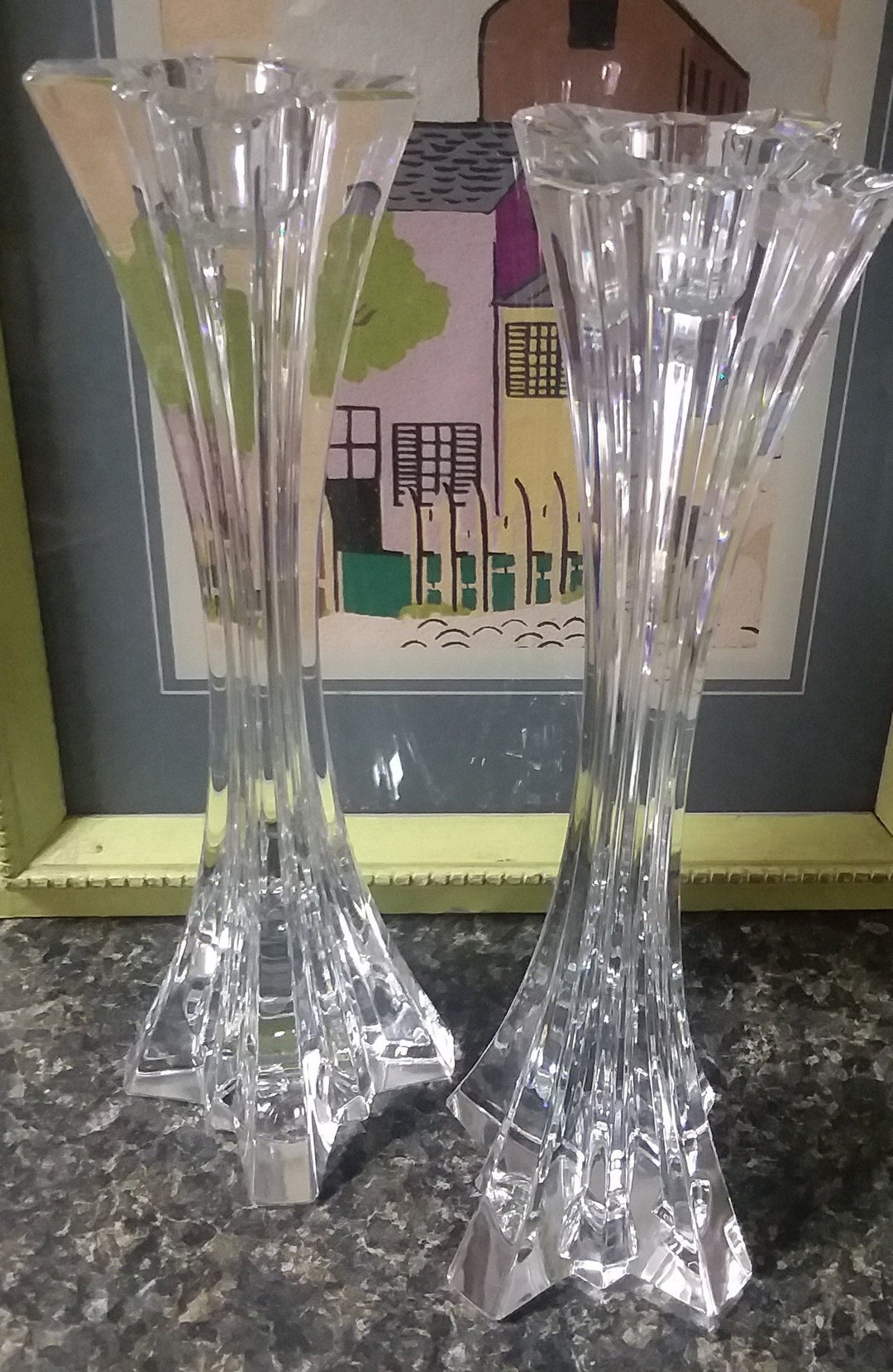 Vintage Lead Crystal Heavy Candlestick Holders set of 2 - Etsy