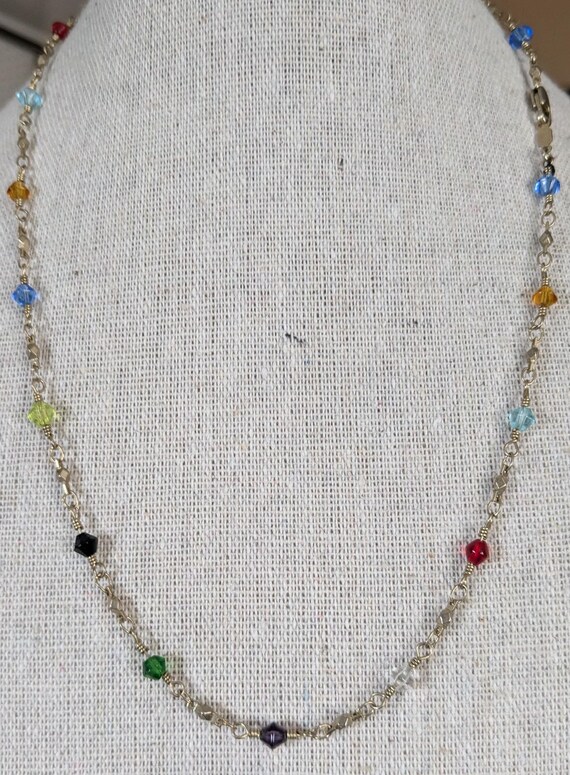 Vintage 24k Gold Bonded Glass Stations Multicolor Nec… - Gem