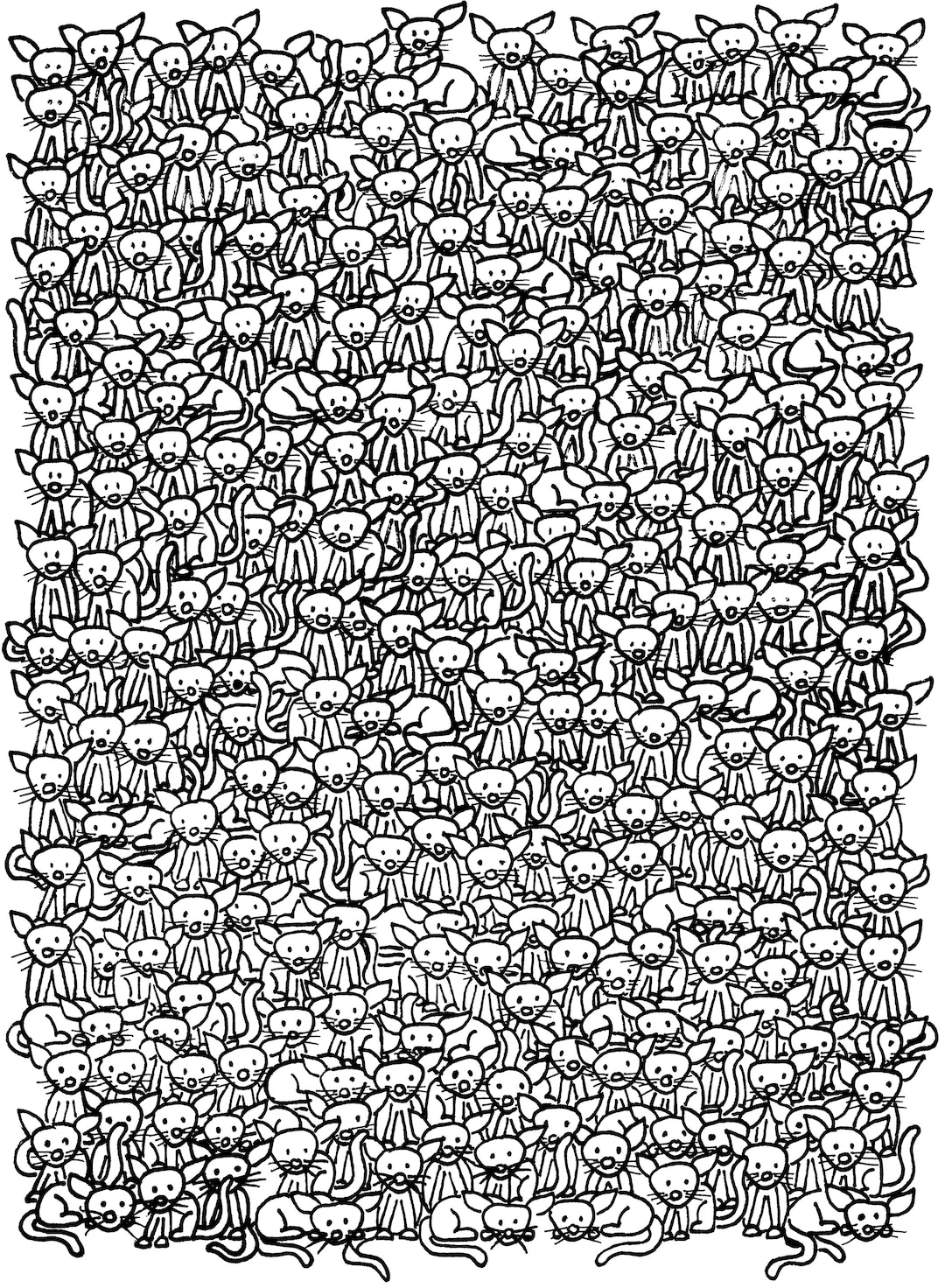 Lots and Lots of Cats Coloring Page - Etsy