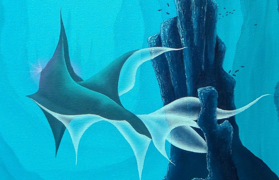 Leviathan Original Oil Painting 20x20 Gallery Wrap Canvas Ready to Hang ...