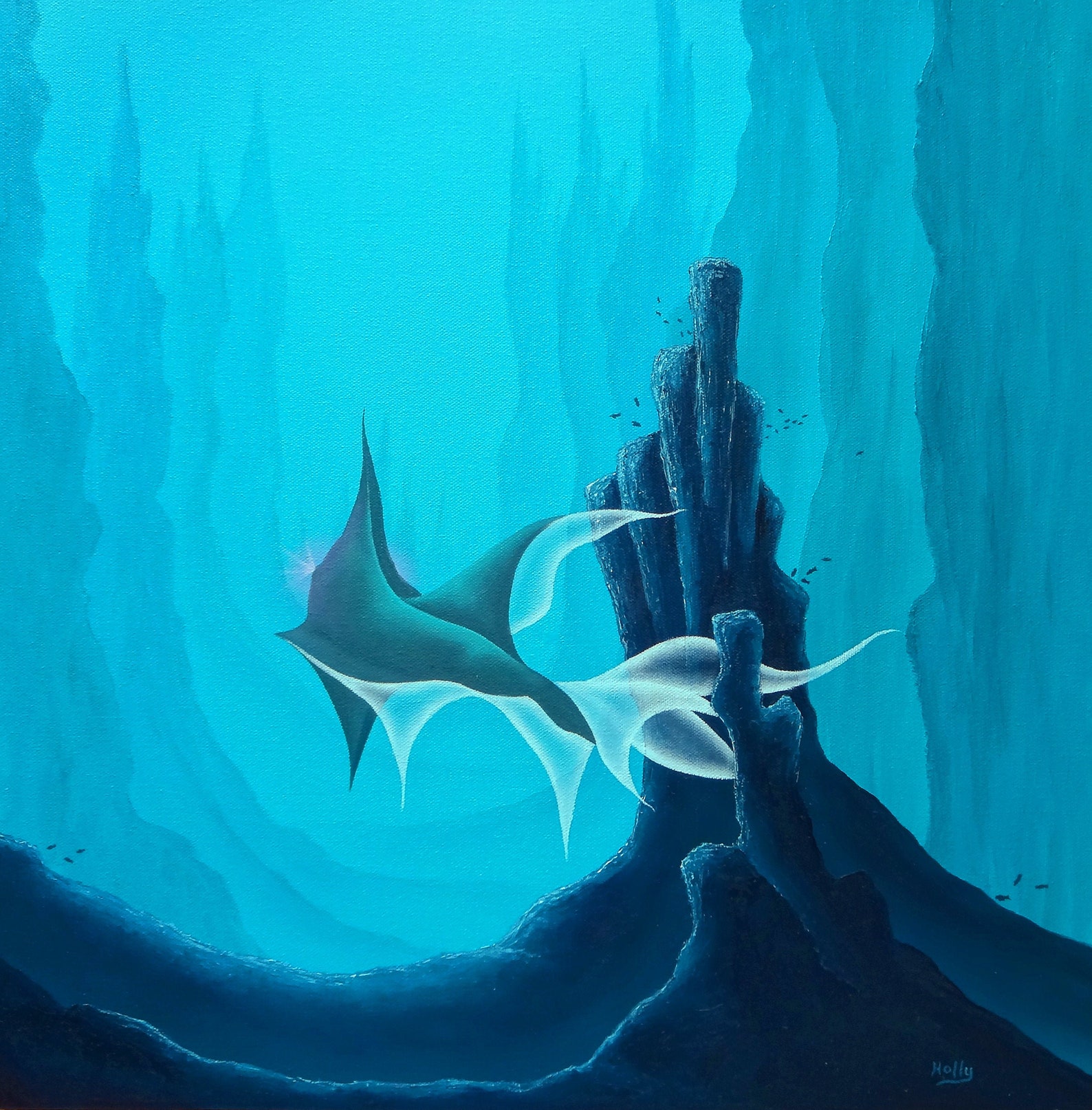 Leviathan Original Oil Painting 20x20 Gallery Wrap Canvas Ready to Hang ...