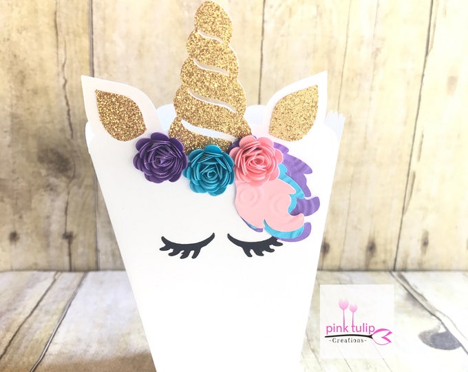 Unicorn Favor Popcorn Boxes, Favor Box, Popcorn Box, Unicorn Party ...