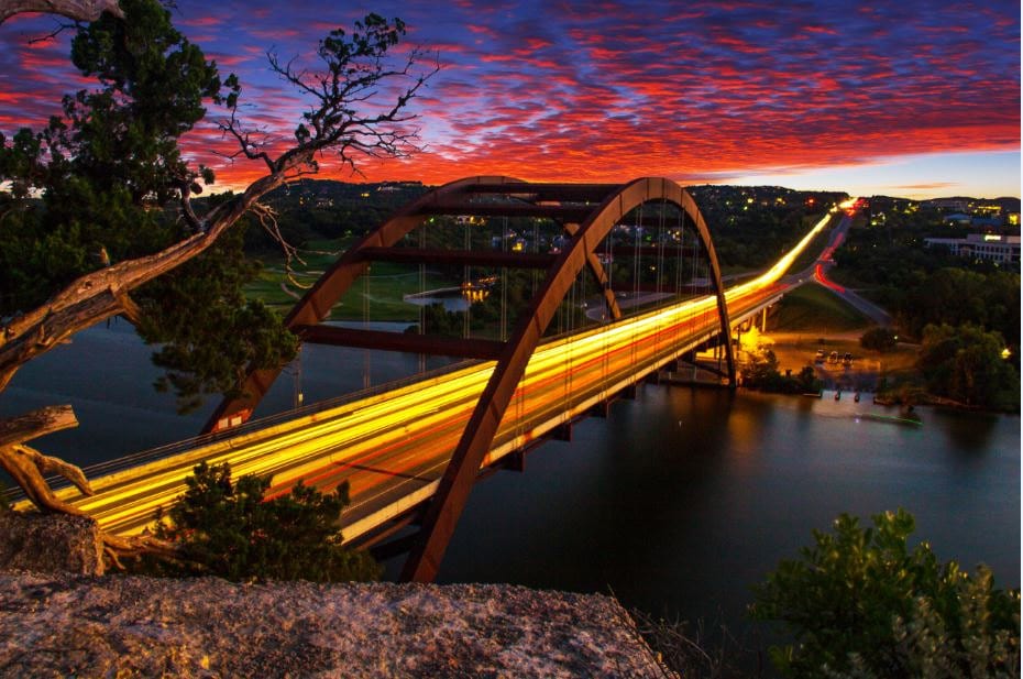 Pennybacker Bridge Sunset Photography, Austin TX, 360 Bridge - Etsy