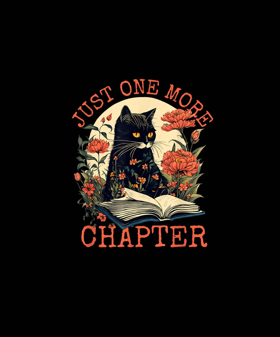 Cute Cat Book Lover Reading Costume Just One More Chapter Png, Books ...