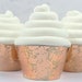 Rose Gold Mercury Glass Wedding Cupcake Wrappers, Rustic Elegant ...