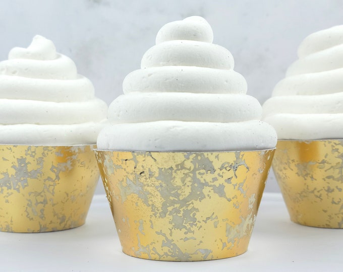 Rose Gold Mercury Glass Wedding Cupcake Wrappers Foil - Etsy