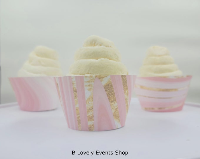 Rose Gold Mercury Glass Wedding Cupcake Wrappers Foil - Etsy