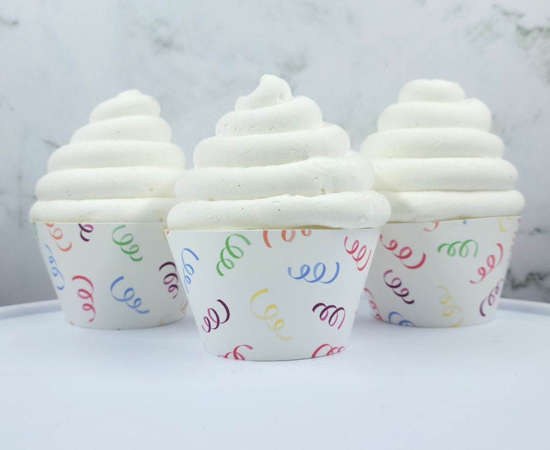 Swirl Confetti Cupcake Wrappers, Birthday Party Celebration Supplies - Etsy