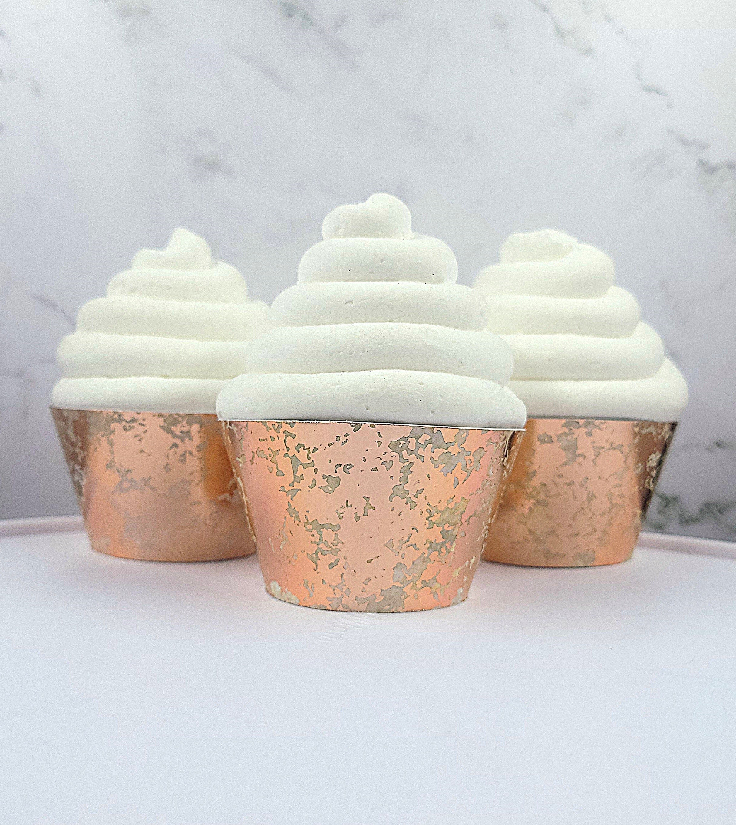 Rose Gold Mercury Glass Wedding Cupcake Wrappers Foil - Etsy