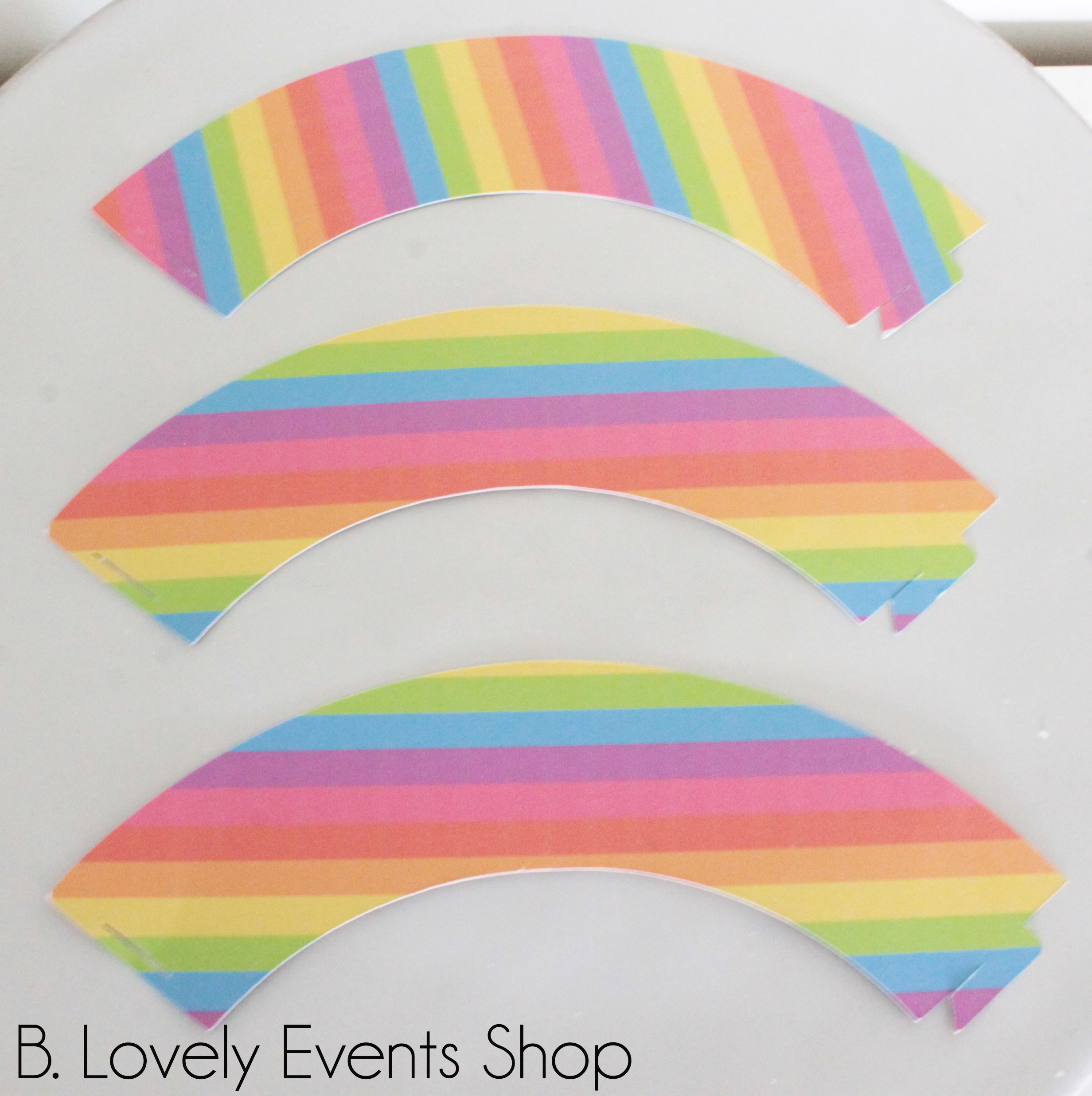 Striped Bright Rainbow Cupcake Wrappers Rainbow Cupcake | Etsy