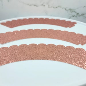 Rose Gold Glitter Cupcake Wrappers, Elegant Wedding Cupcakes - Etsy