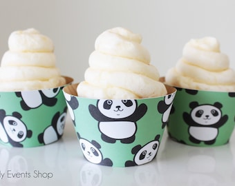 Fun Panda Cupcake Wrappers Panda Cupcakes Panda Party Panda - Etsy