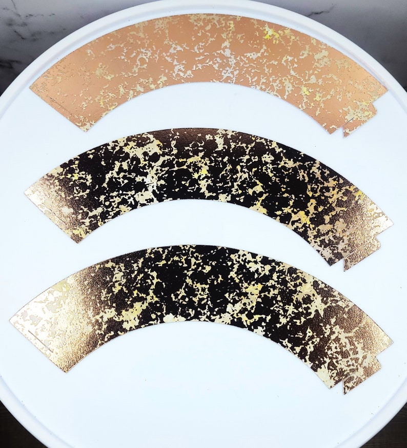 Rose Gold Mercury Glass Wedding Cupcake Wrappers Foil - Etsy