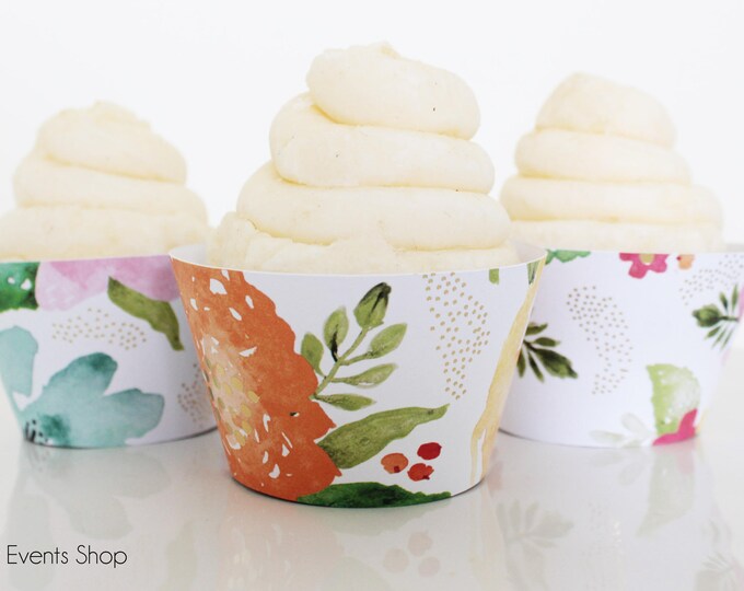 Rose Gold Mercury Glass Wedding Cupcake Wrappers Rose Gold | Etsy