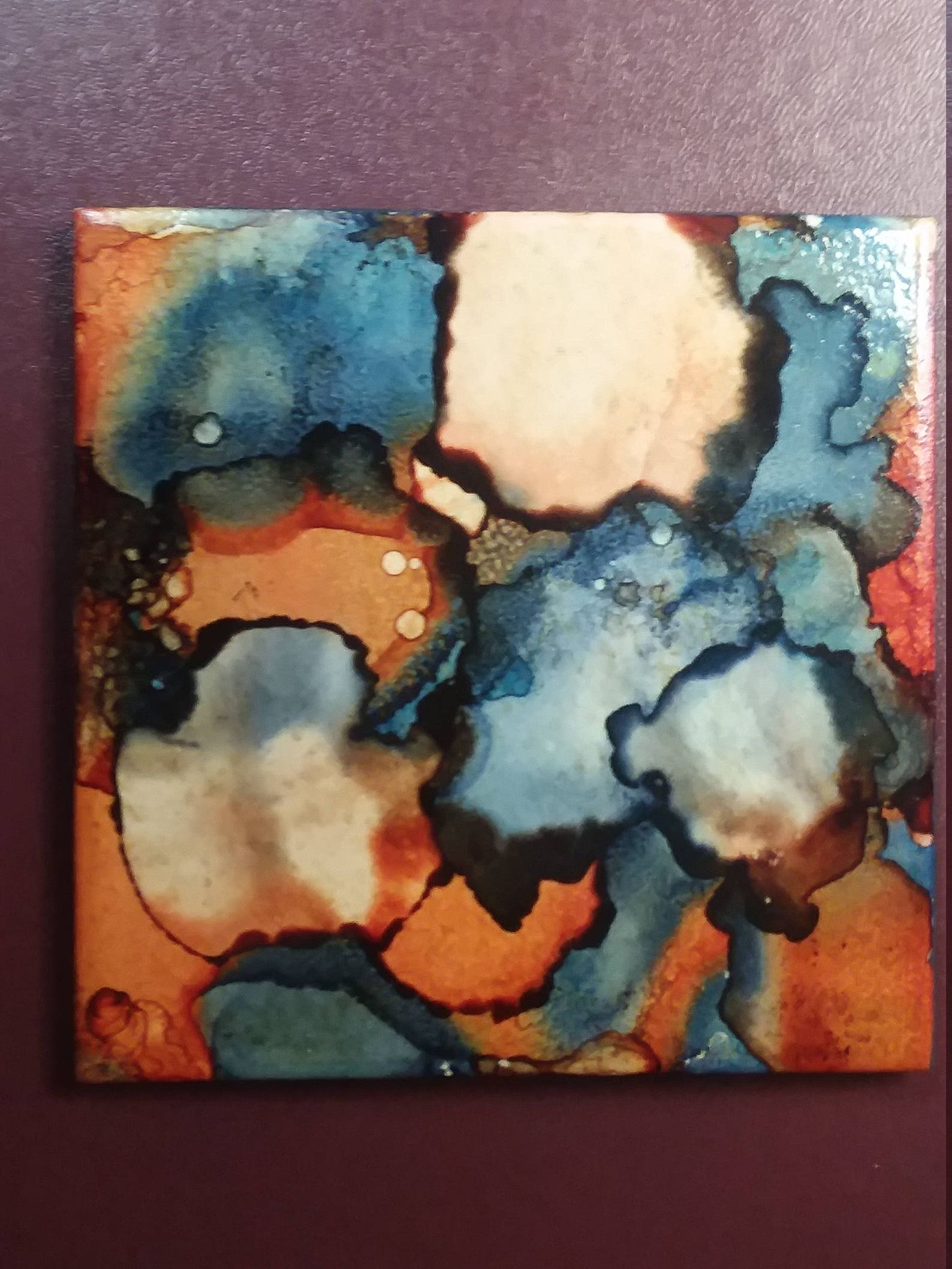 Ceramic Coasters Set of 4 Square Coasters Painted Coasters - Etsy