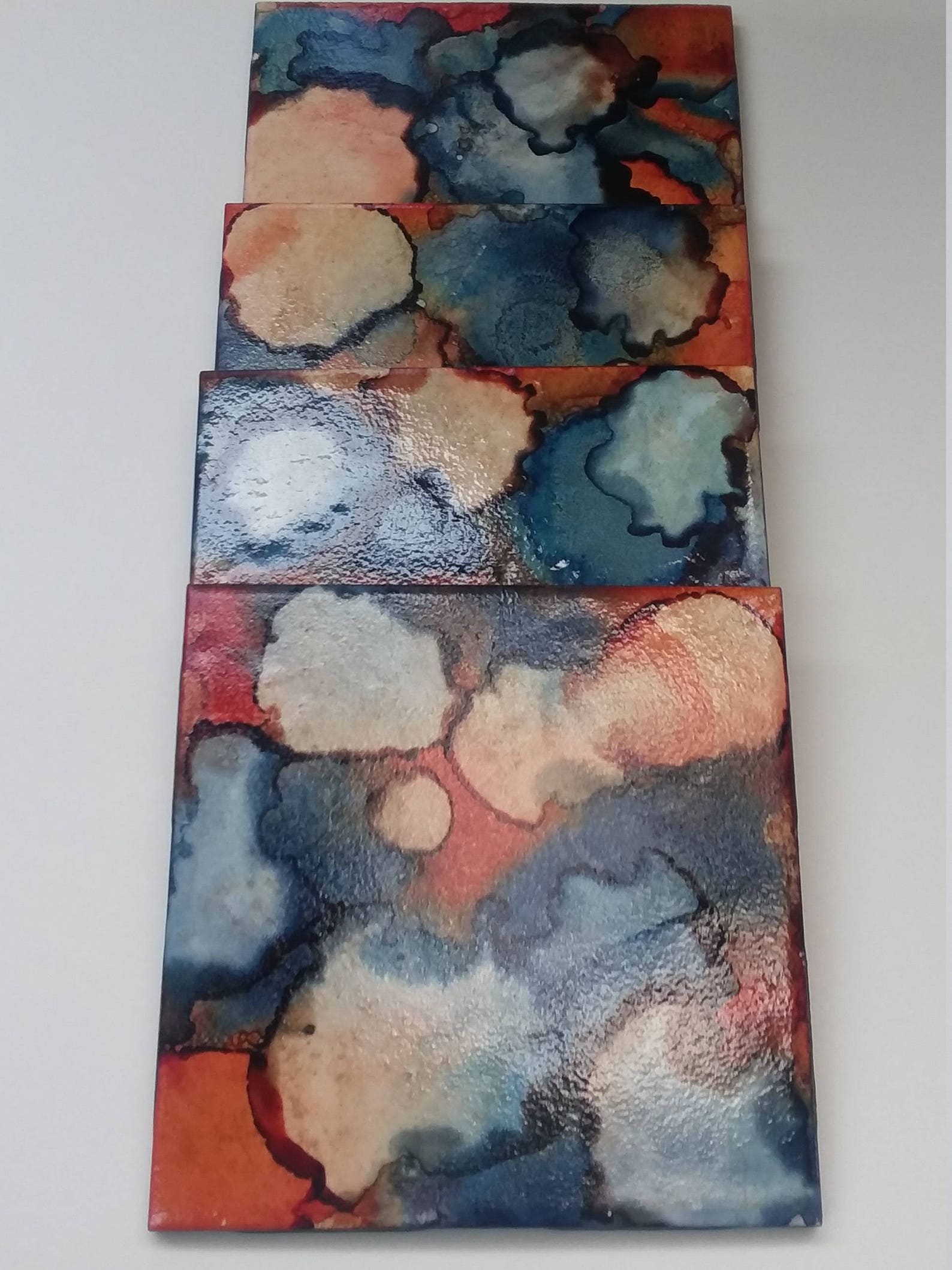 Ceramic Coasters Set of 4 Square Coasters Painted Coasters - Etsy