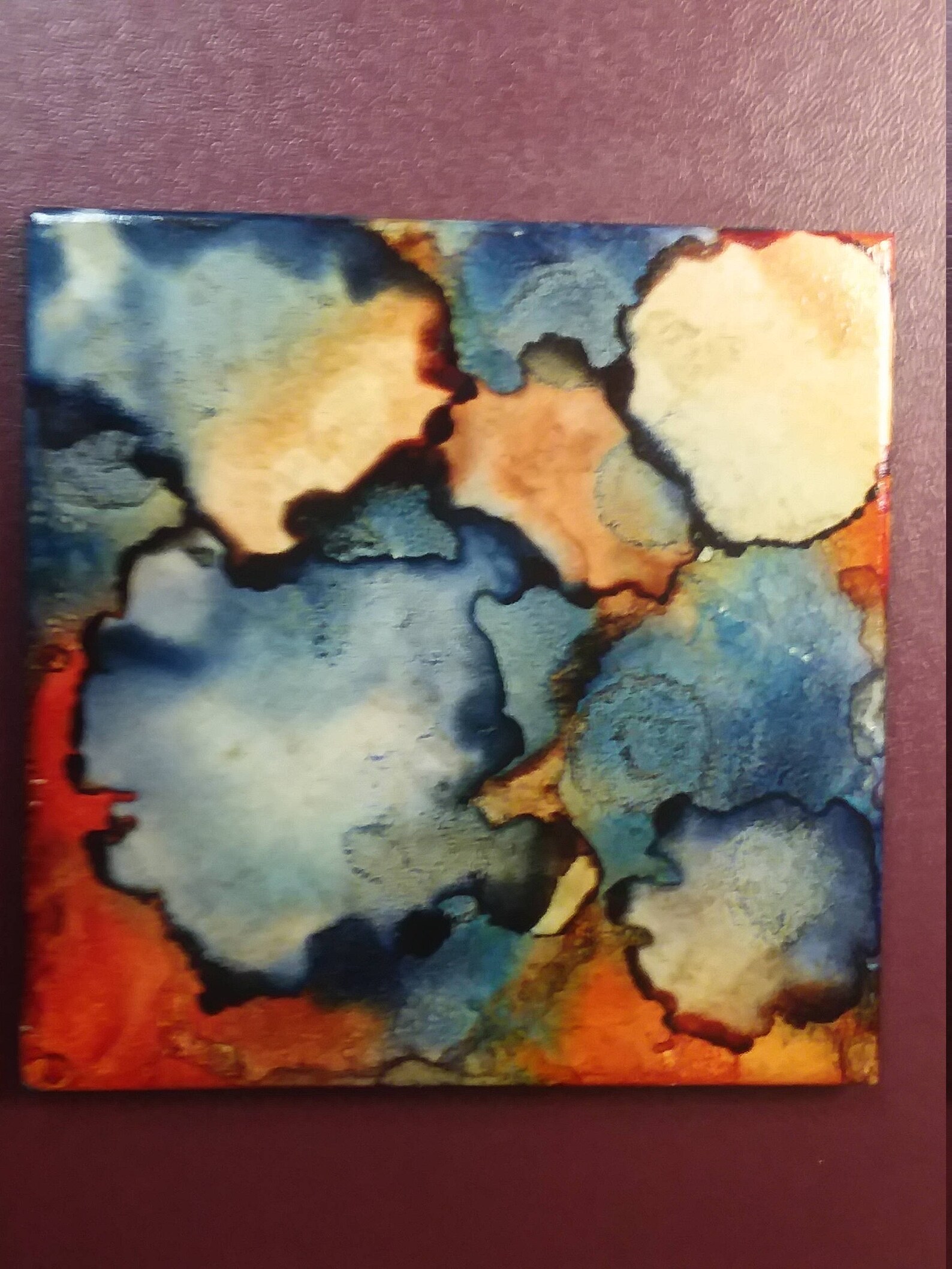 Ceramic Coasters Set of 4 Square Coasters Painted Coasters - Etsy