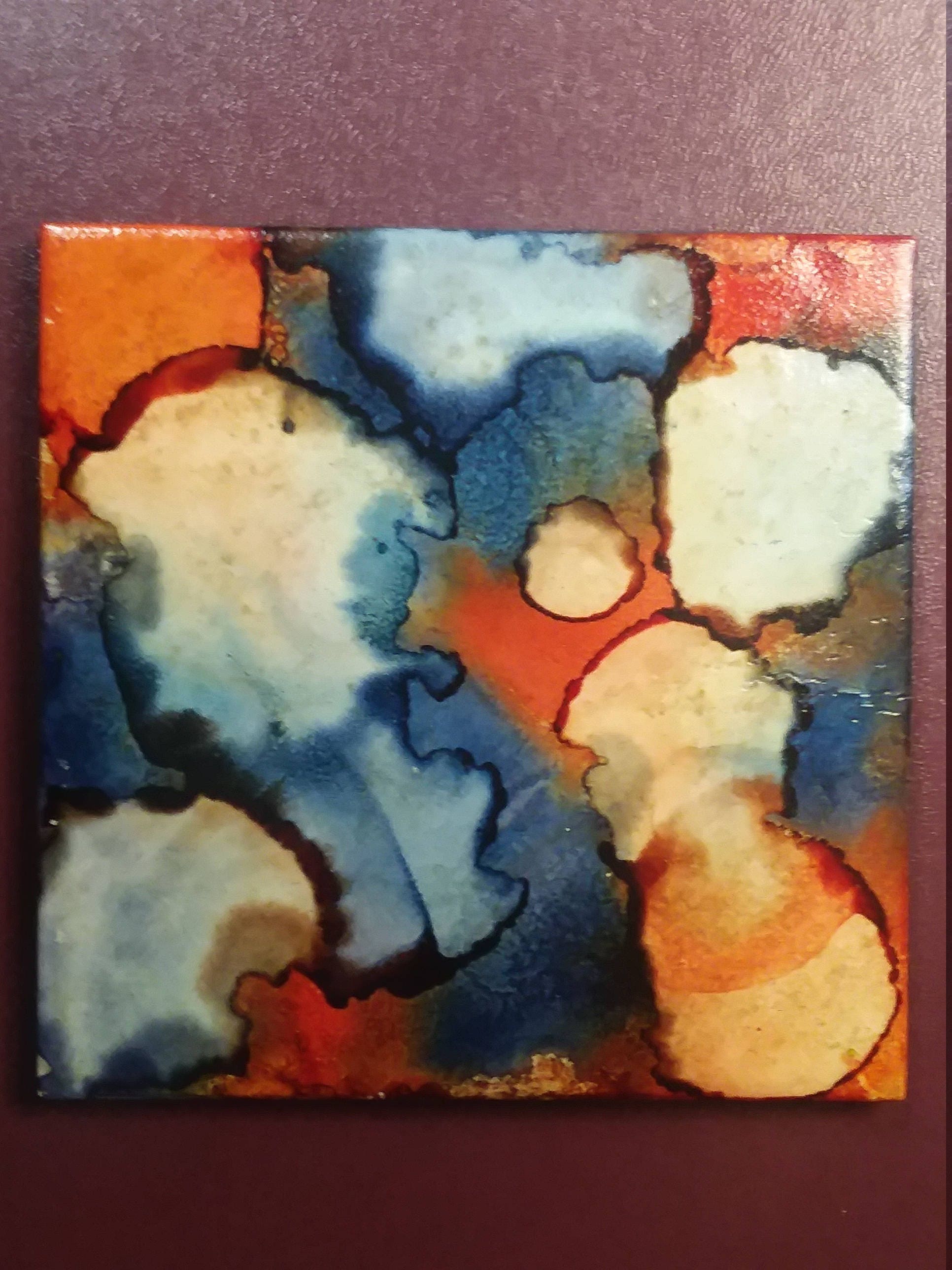 Ceramic Coasters Set of 4 Square Coasters Painted Coasters - Etsy