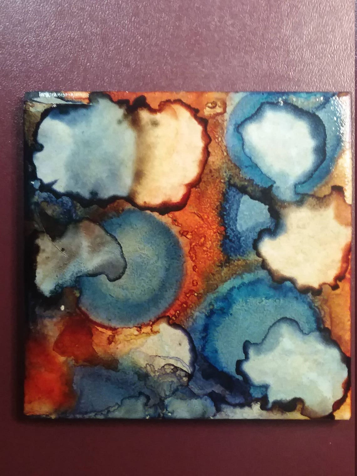 Ceramic Coasters Set of 4 Square Coasters Painted Coasters - Etsy