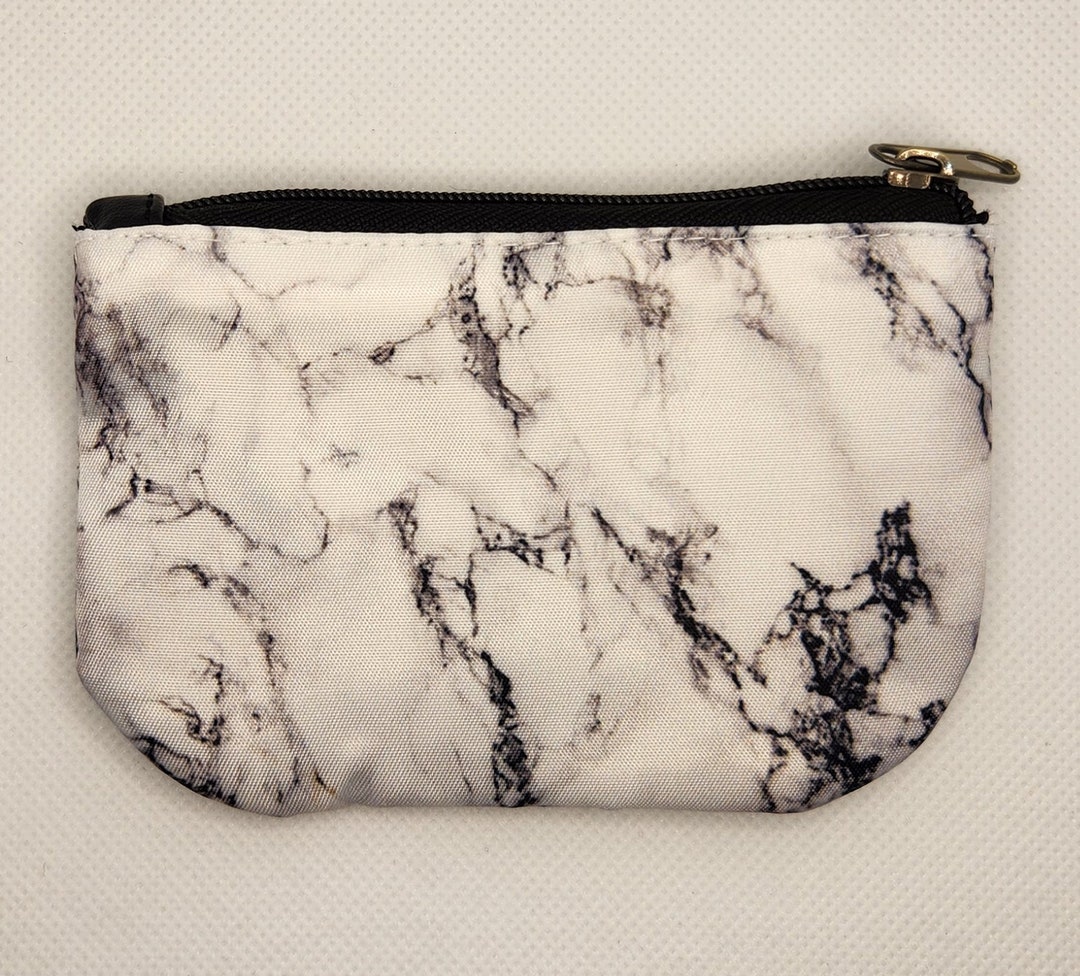 On-hand - White & Black Marble Print Zipper Coin Purse - Architectural ...