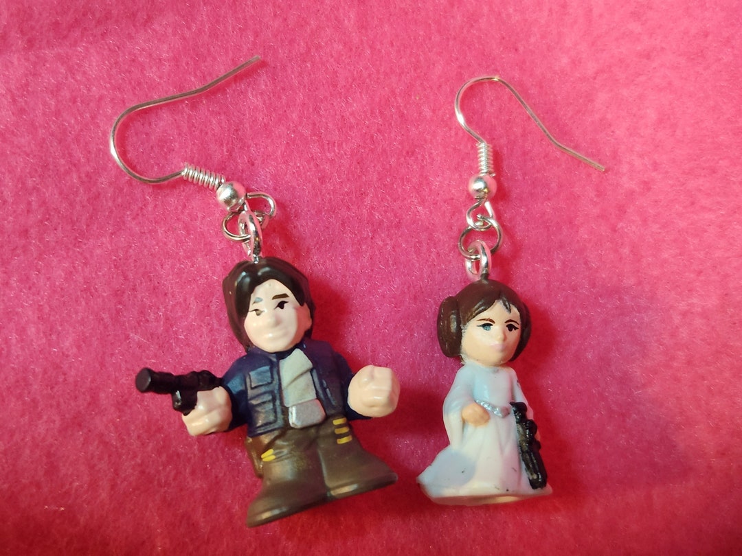 Han & Leia Dangle Earrings - Star Wars Pods Figure Toy Jewelry - Han ...