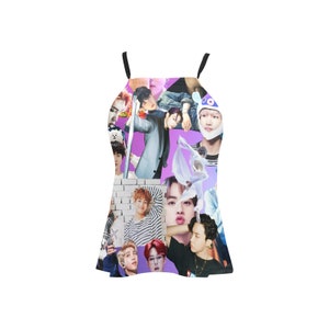BTS Collage Loose Fit Halter Neck Top - Tie Back - K-pop Inspired ...