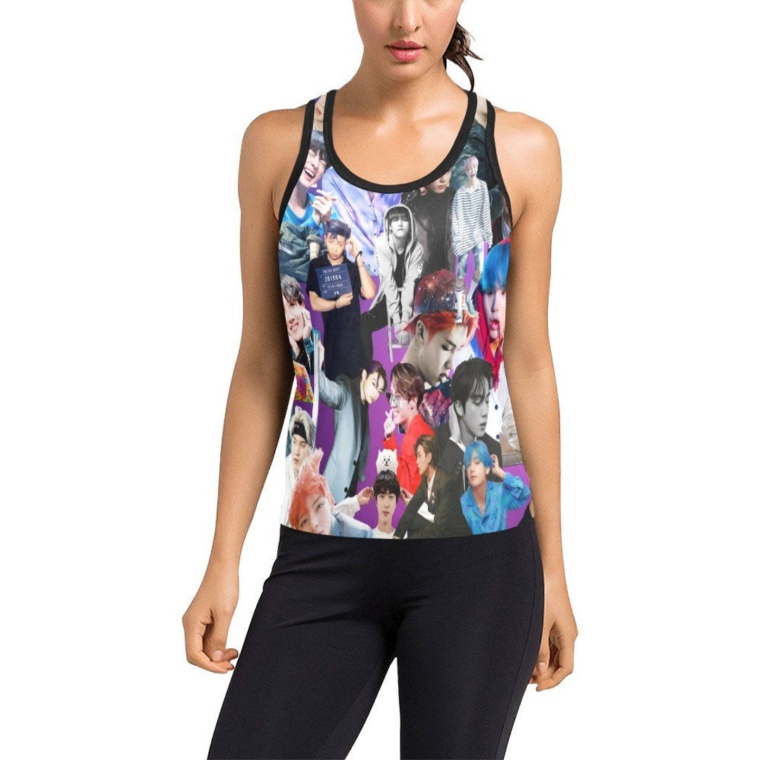 BTS Collage Print V2 Women's Racerback Tank Top - K-pop Inspired ...