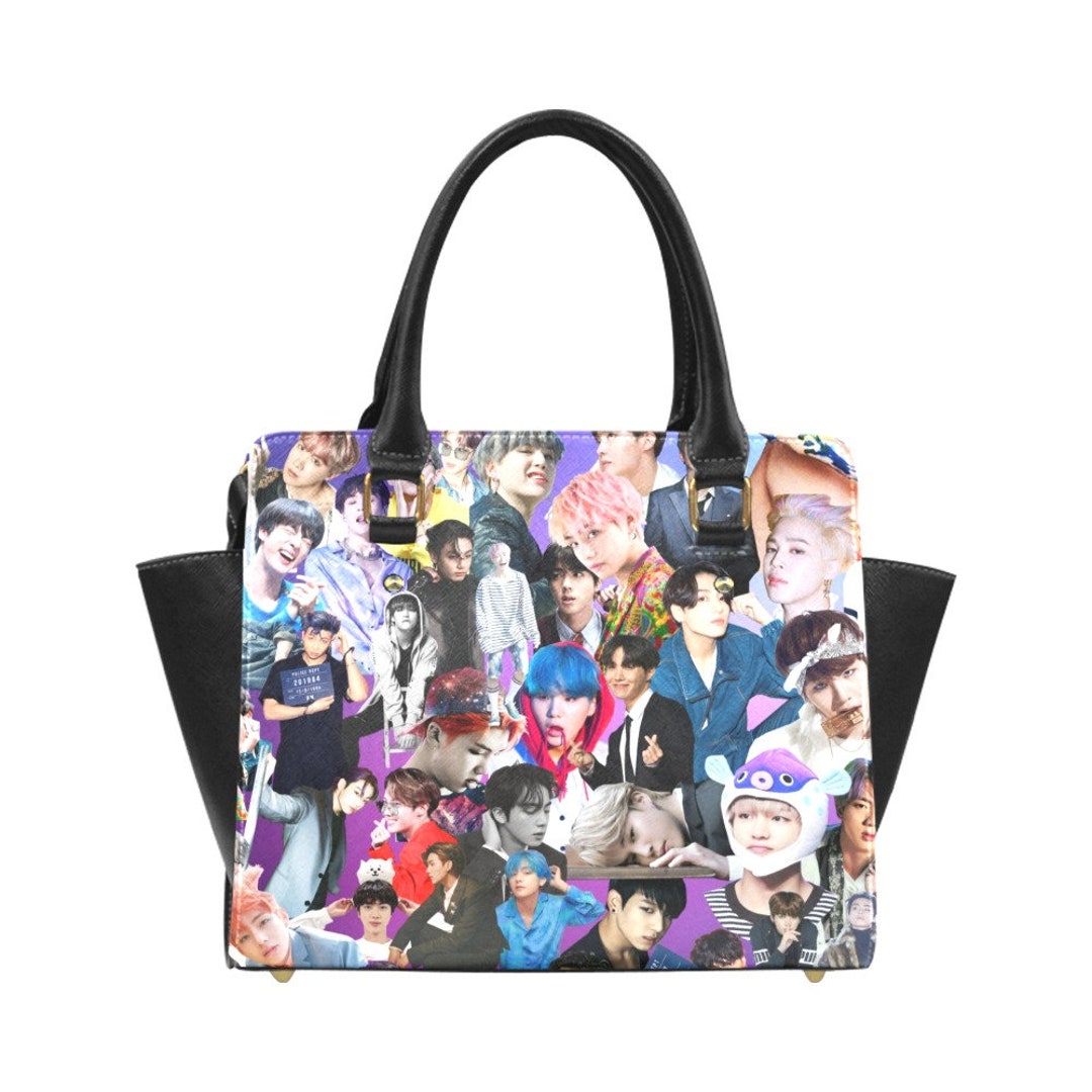 Purple BTS Collage Classic Shoulder Bag With Removable/adjustable ...