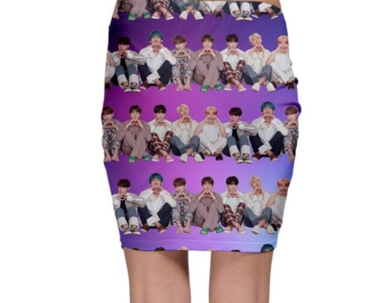 BTS Stripes Mid-thigh Skirt K-pop Inspired Fashion Bangtan - Etsy