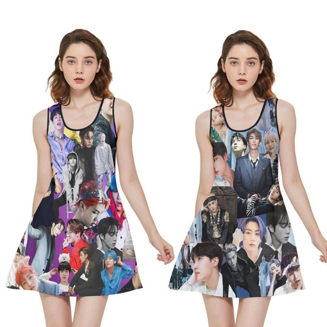 REVERSIBLE BTS Collages Inside Out Reversible Sleeveless Dress K-pop ...