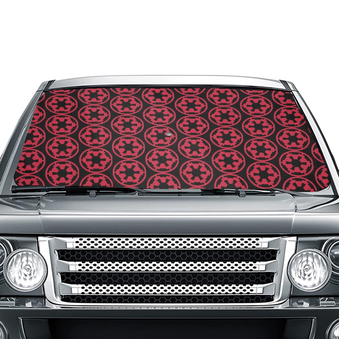 Red Imperial Cogs on Black 58"x29" Car Sun Shade Umbrella - Star Wars ...