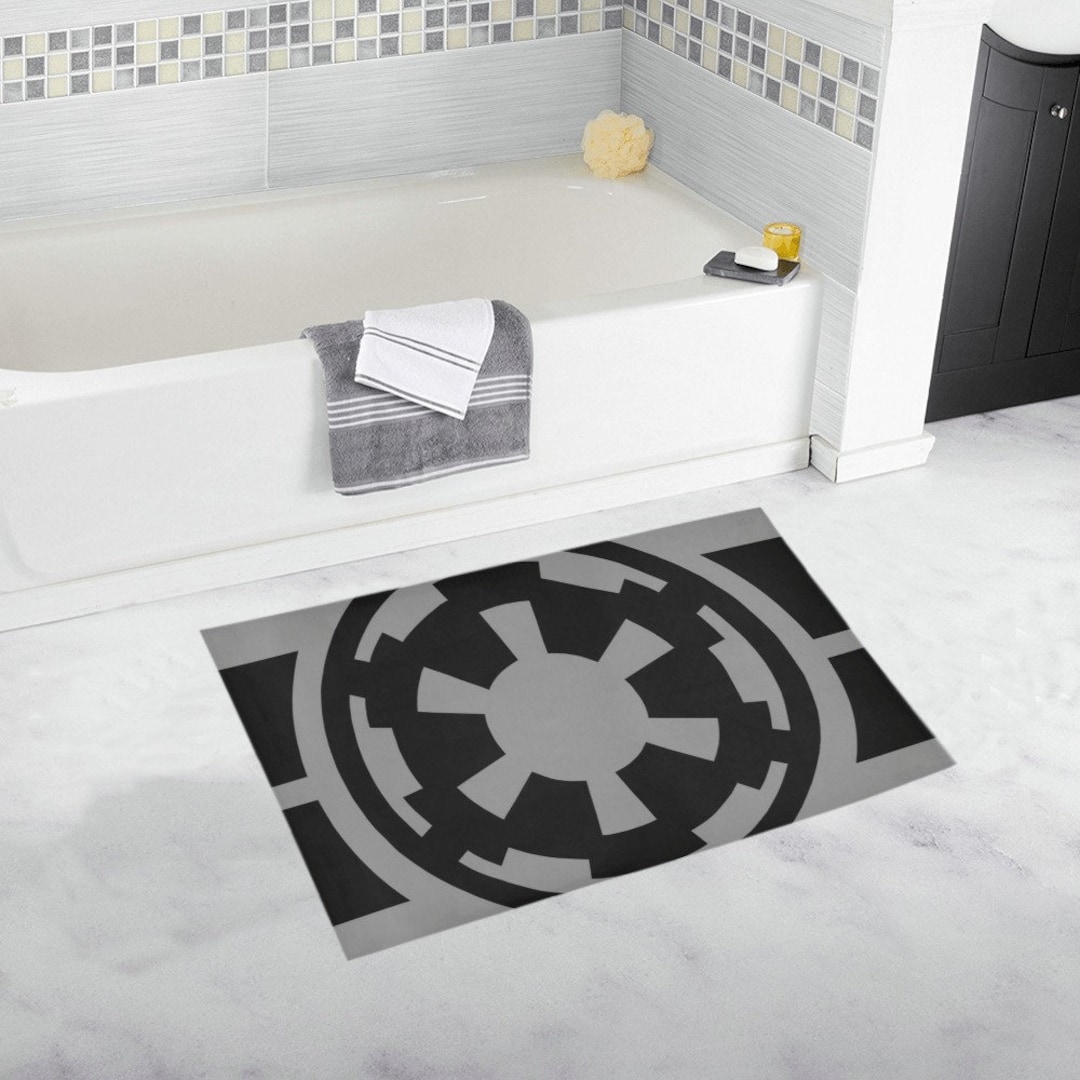 2 Sizes - Imperial Cog on Gray Background Bath Rug - 2 Sizes - Star ...