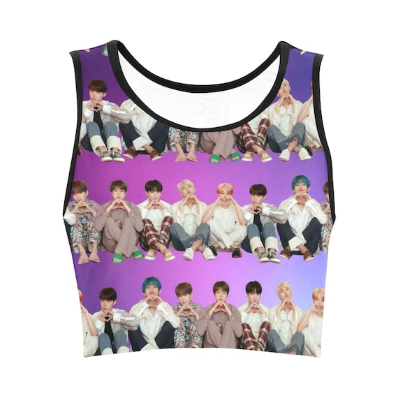 BTS Stripes Crop Top K-pop Inspired Women's Fashion | Etsy