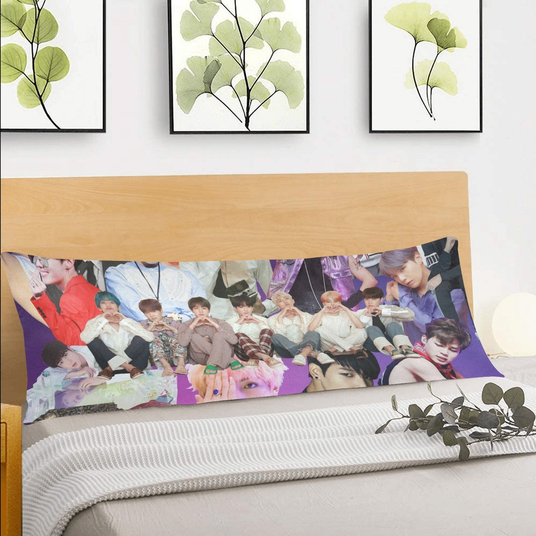 Two Sided Design BTS Collage 54" X 20" Zippered Body Pillow Case ...