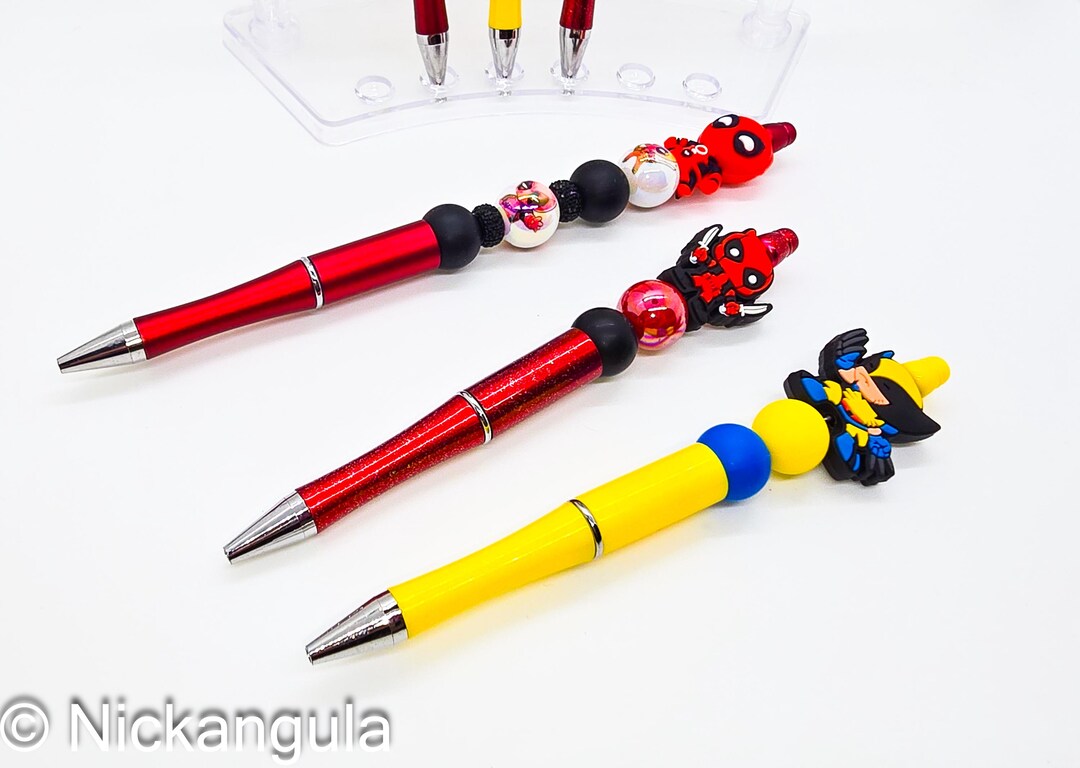 Deadpool Wolverine Beaded Ballpoint Pen W/ Black Ink - Superhero ...