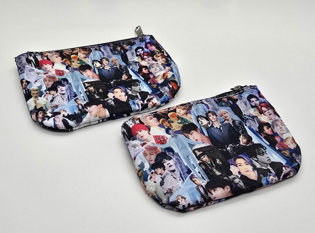 On-hand 2 Sizes - BTS Gray Collage Zipper Coin Purse - 2 Images - K-pop ...