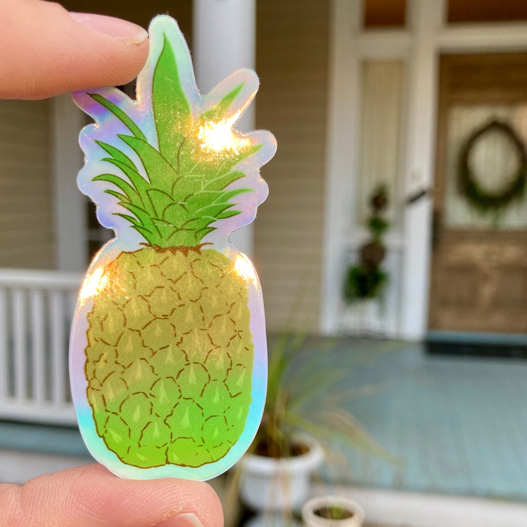 Pineapple Holographic Vinyl Sticker - Etsy