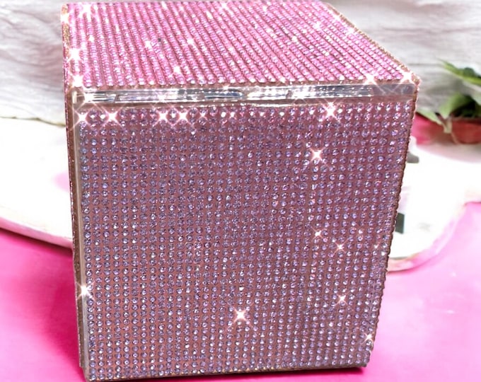 Bedazzled Keepsake Box: Rhinestone & Pearl Pink Waves, Seashell ...