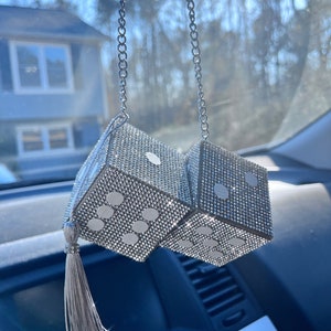 Car Accessories Car Bling Bling Dice Car Decor Dice Hanging Diceauto Decorbling Decorglam Decorcar Dice Etsy